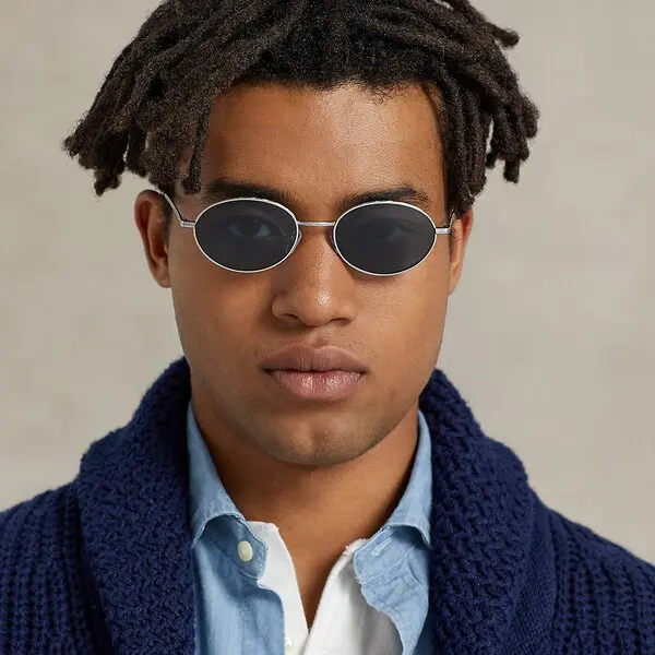 Ralph Lauren Oval Metal Sunglasses - Semishiny Silver | Editorialist